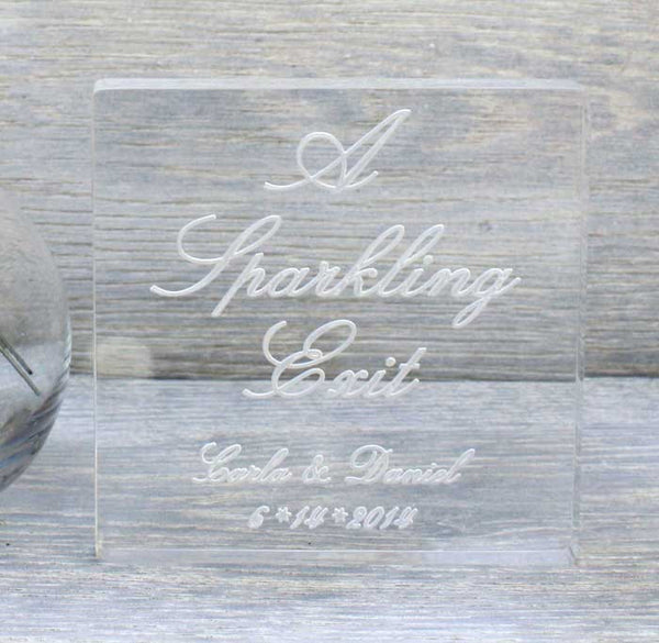 A Sparkling Exit Sparkler Sign - Personalized – Wedding Sparkler Store
